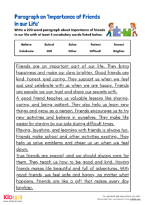 Paragraph on 'Importance of Friends in our Life' - Kidpid