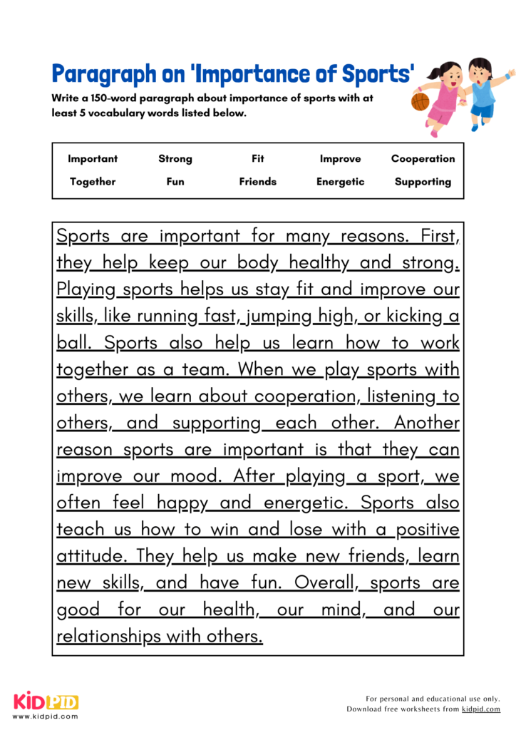Paragraph on 'Importance of Sports' - Kidpid
