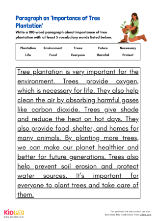 Paragraph on Tree Plantation and It's Importance - Kidpid