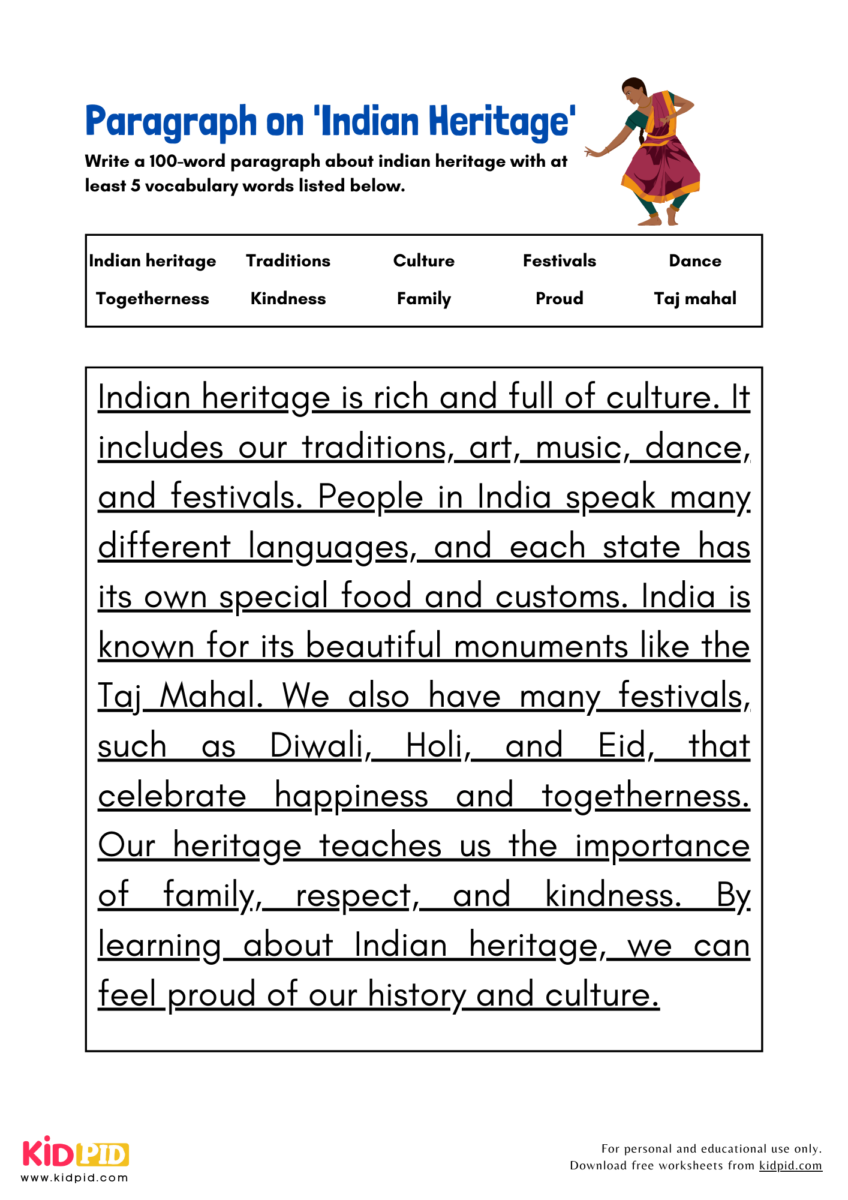 Paragraph on 'Indian Heritage' - Kidpid