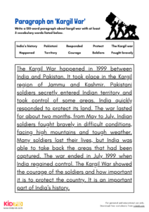 Paragraph on 'Kargil War' - Kidpid