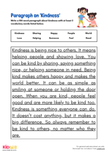 Paragraph on 'Kindness' - Kidpid