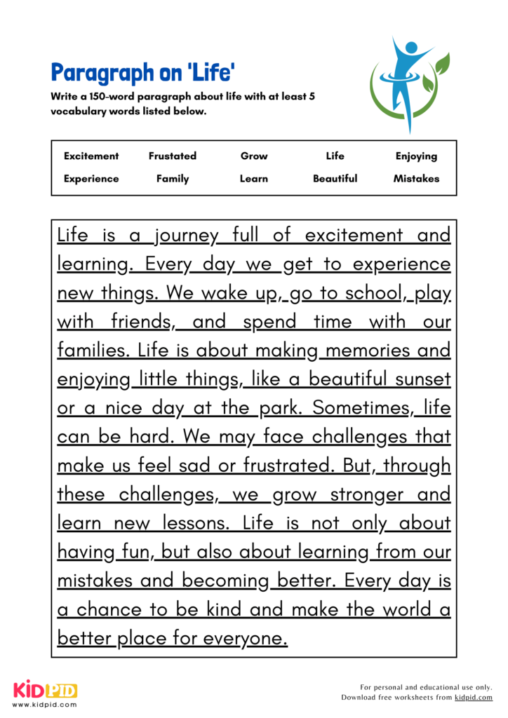 Paragraph on 'Life' - Kidpid