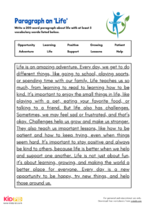 Paragraph on 'Life' - Kidpid