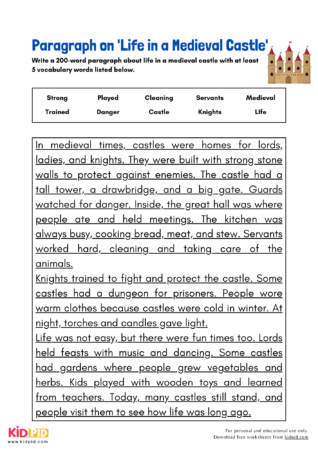 Paragraph on 'Life in a Medieval Castle' - Kidpid