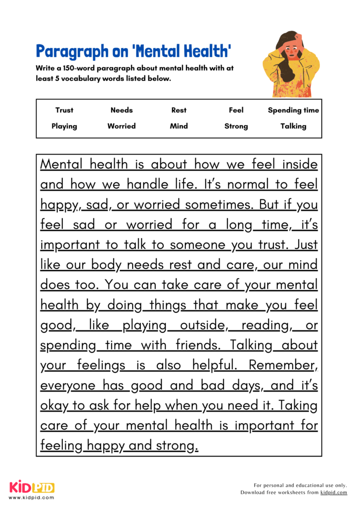 Paragraph on 'Mental Health' - Kidpid