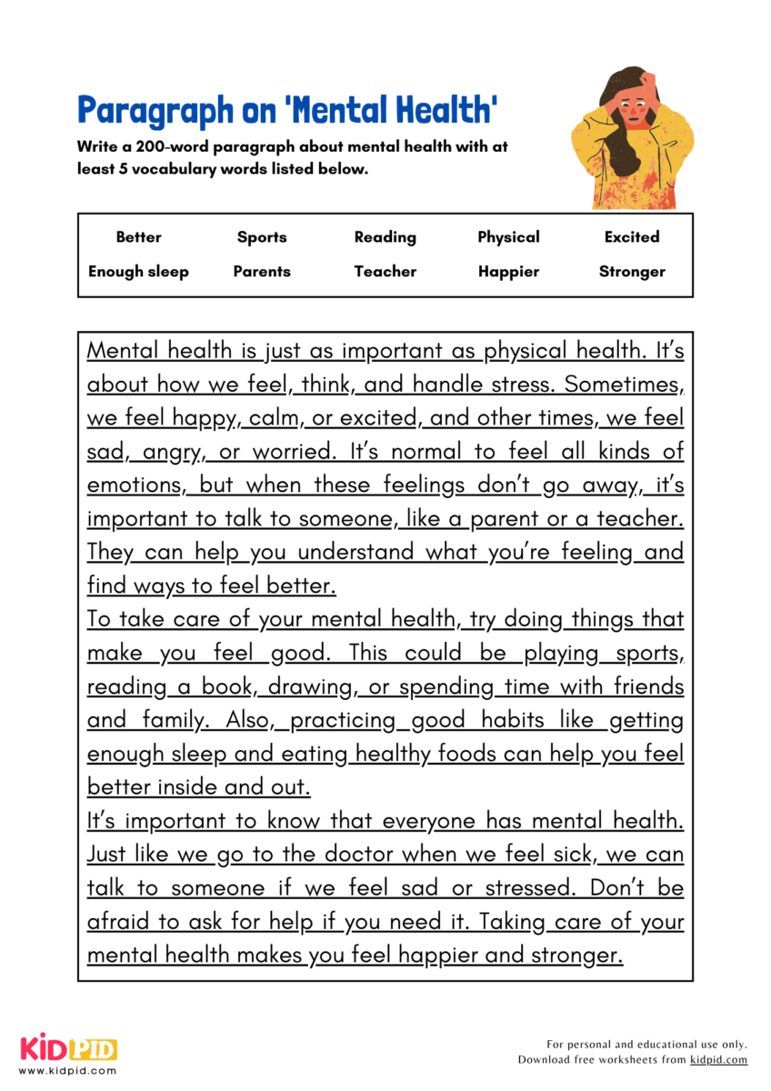 Paragraph on 'Mental Health' - Kidpid