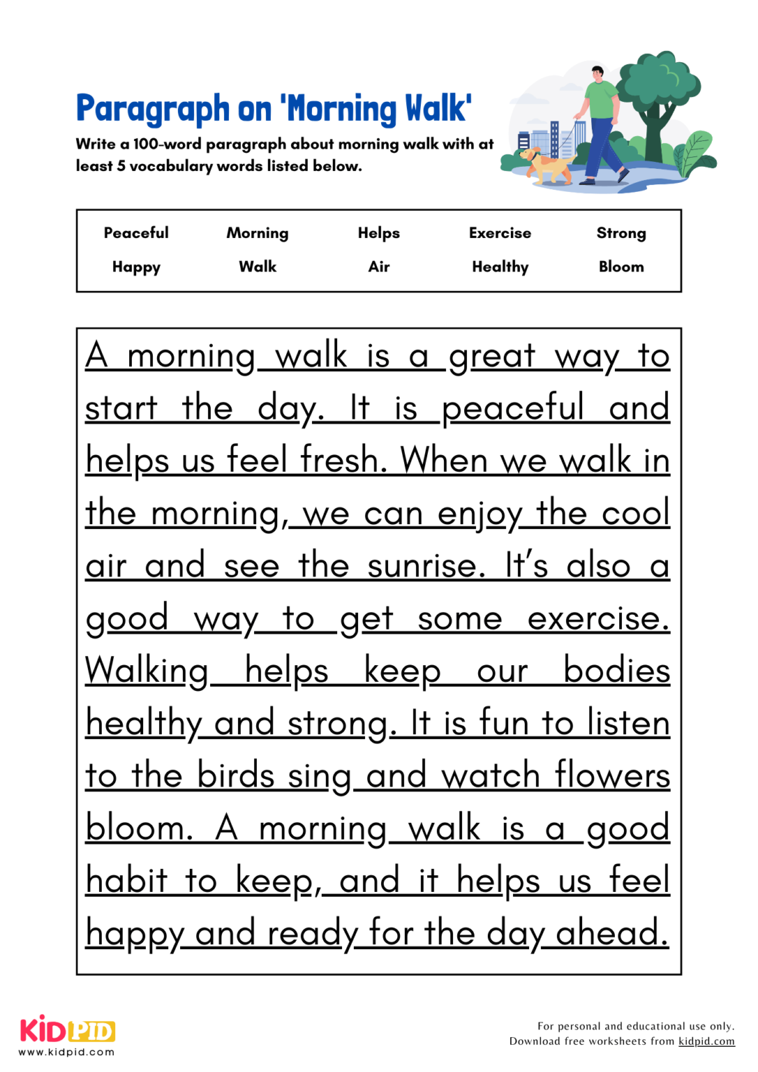 Paragraph on 'Morning Walk' - Kidpid