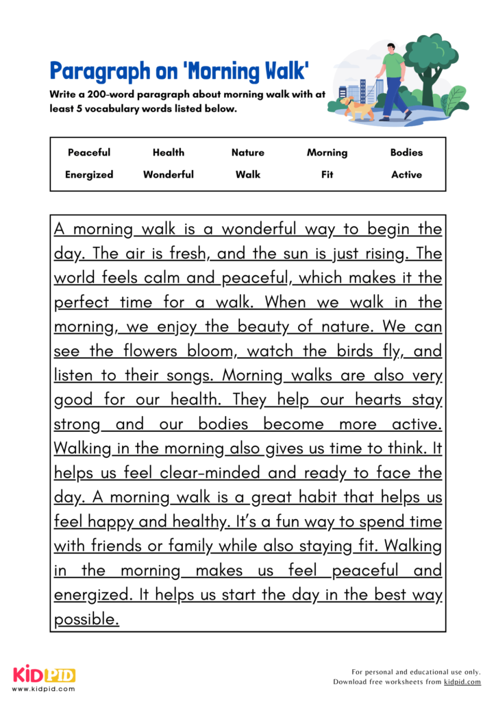 Paragraph on 'Morning Walk' - Kidpid