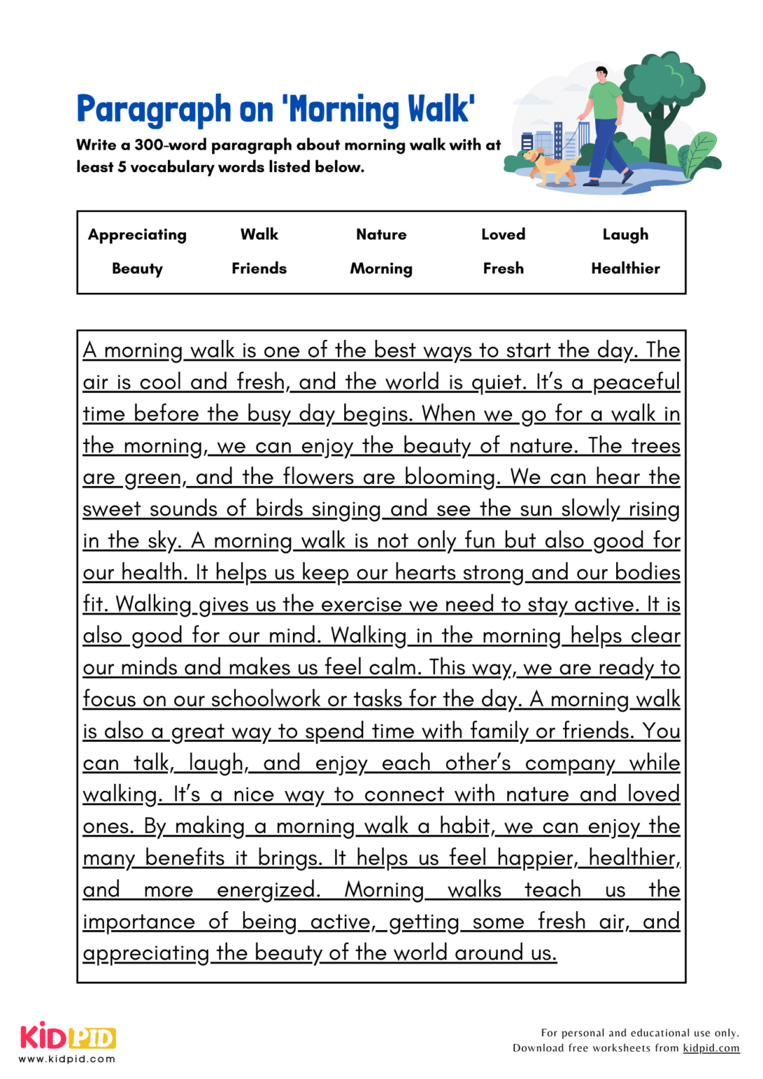 Paragraph on 'Morning Walk' - Kidpid