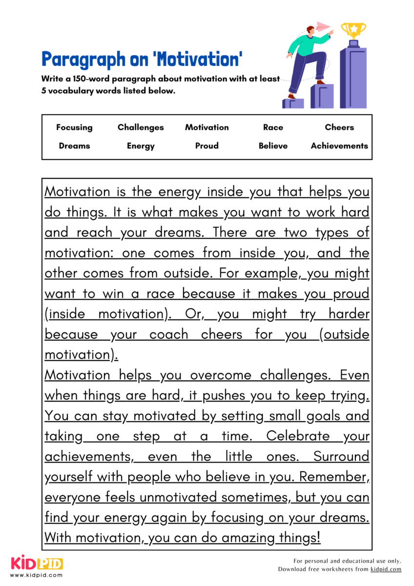Paragraph on 'Motivation' - Kidpid