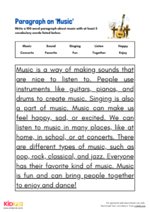 Paragraph on 'Music' - Kidpid