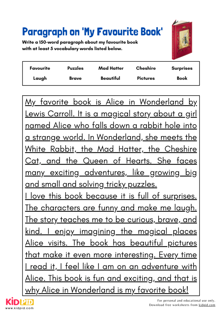 Paragraph on 'My Favourite Book' - Kidpid
