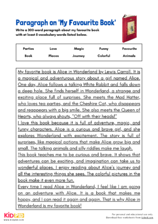 Paragraph on 'My Favourite Book' - Kidpid