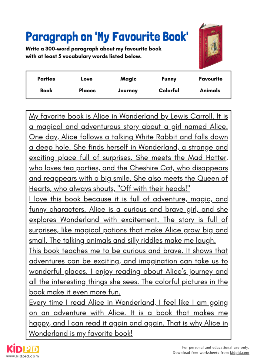 Paragraph on 'My Favourite Book' - Kidpid