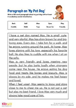 Paragraph on 'My Pet Dog' - Kidpid
