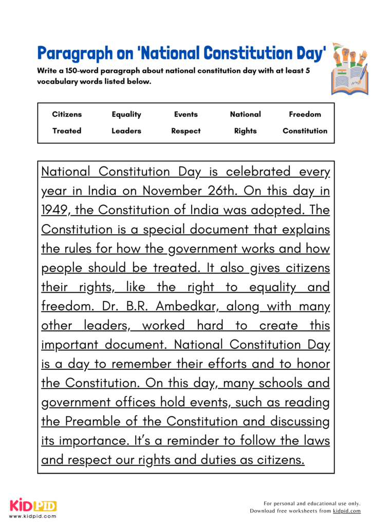 Paragraph on 'National Constitution Day' - Kidpid