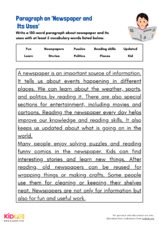Paragraph on 'Newspaper and Its Uses' - Kidpid