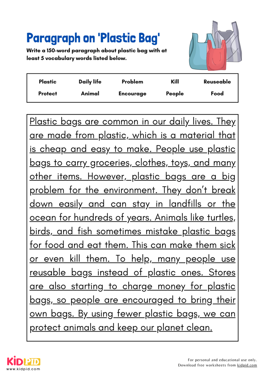 Paragraph on 'Plastic Bag' - Kidpid