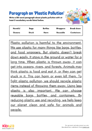 Paragraph on 'Plastic Pollution' - Kidpid