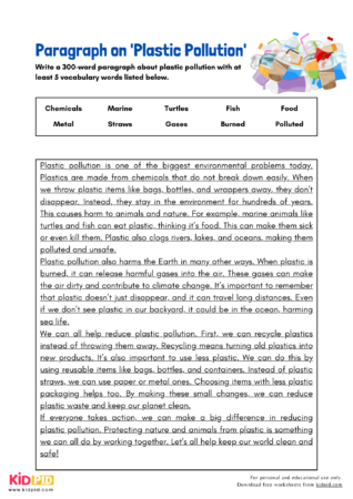 Paragraph on 'Plastic Pollution' - Kidpid