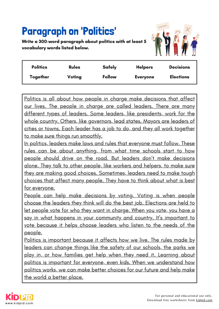 Paragraph on 'Politics' - Kidpid
