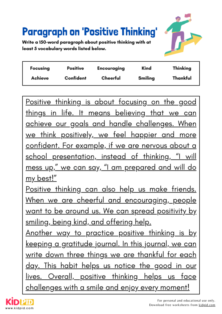 Paragraph on 'Positive Thinking' - Kidpid