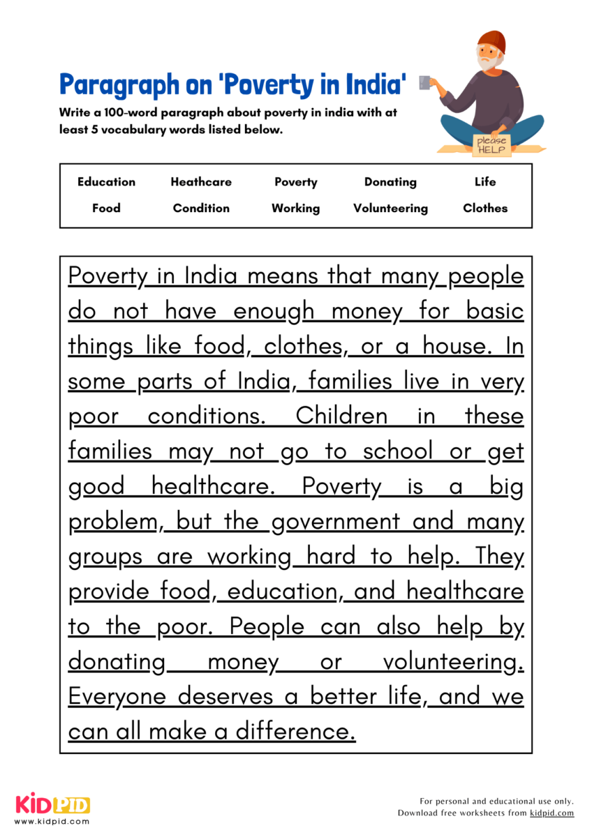 Paragraph on 'Poverty in India' - Kidpid