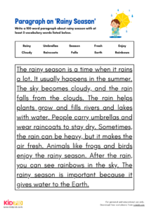 Paragraph on 'Rainy Season' - Kidpid