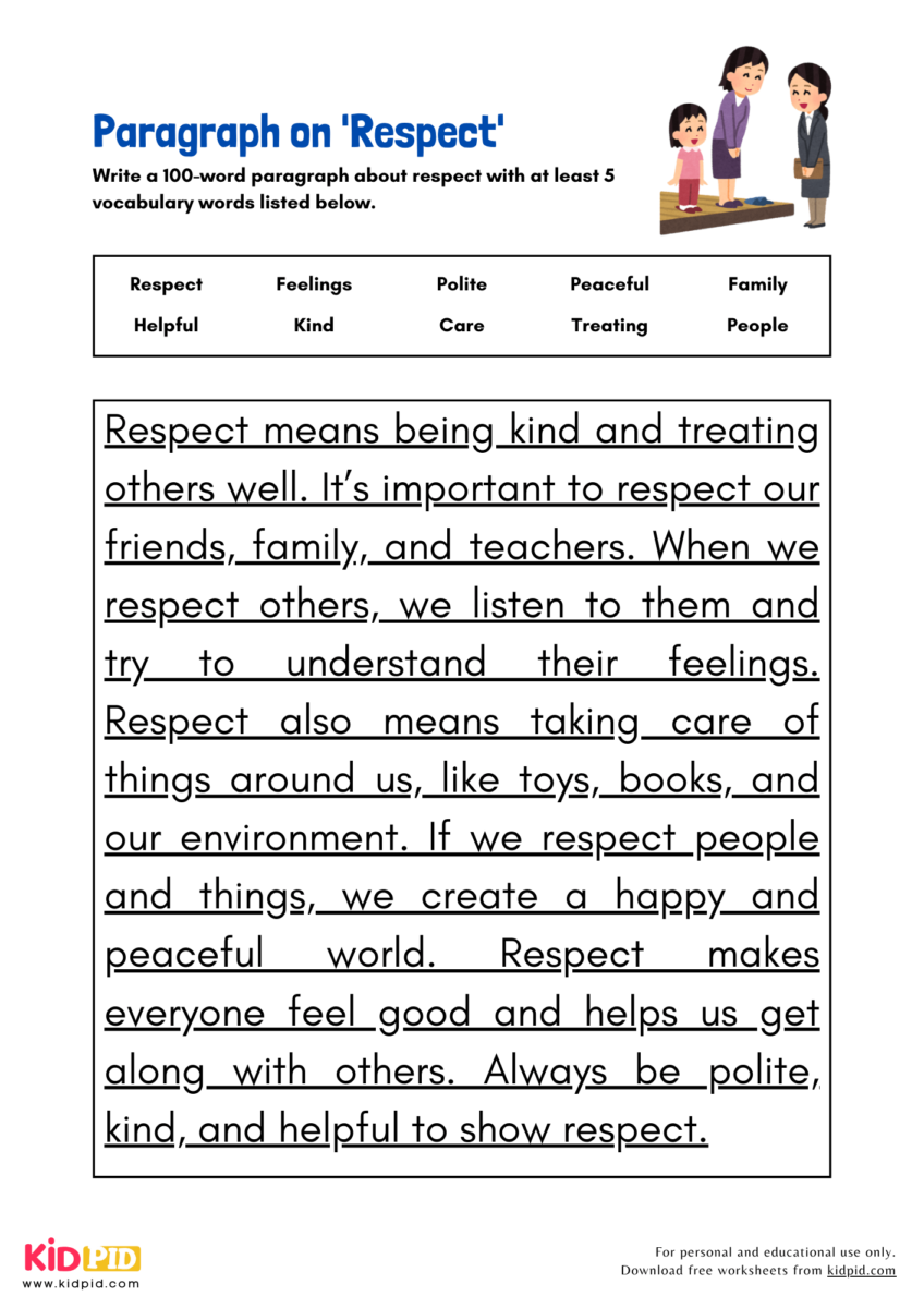 Paragraph on 'Respect' - Kidpid
