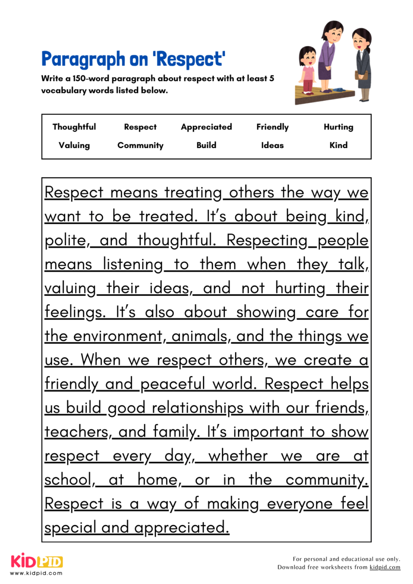 Paragraph on 'Respect' - Kidpid