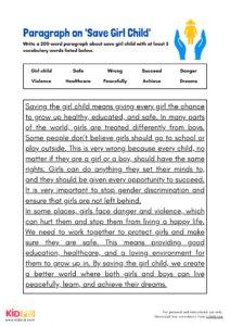 Paragraph on 'Save Girl Child' - Kidpid