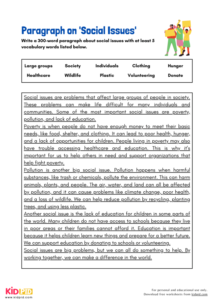 Paragraph on 'Social Issues' - Kidpid