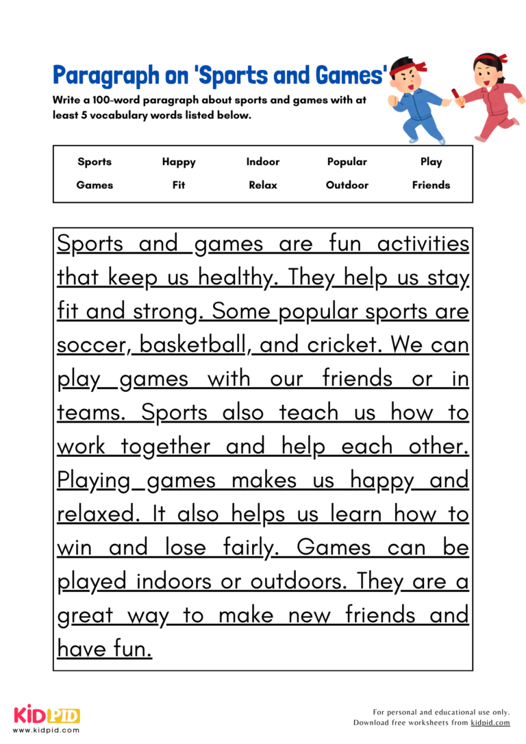 Paragraph on 'Sports and Games' - Kidpid