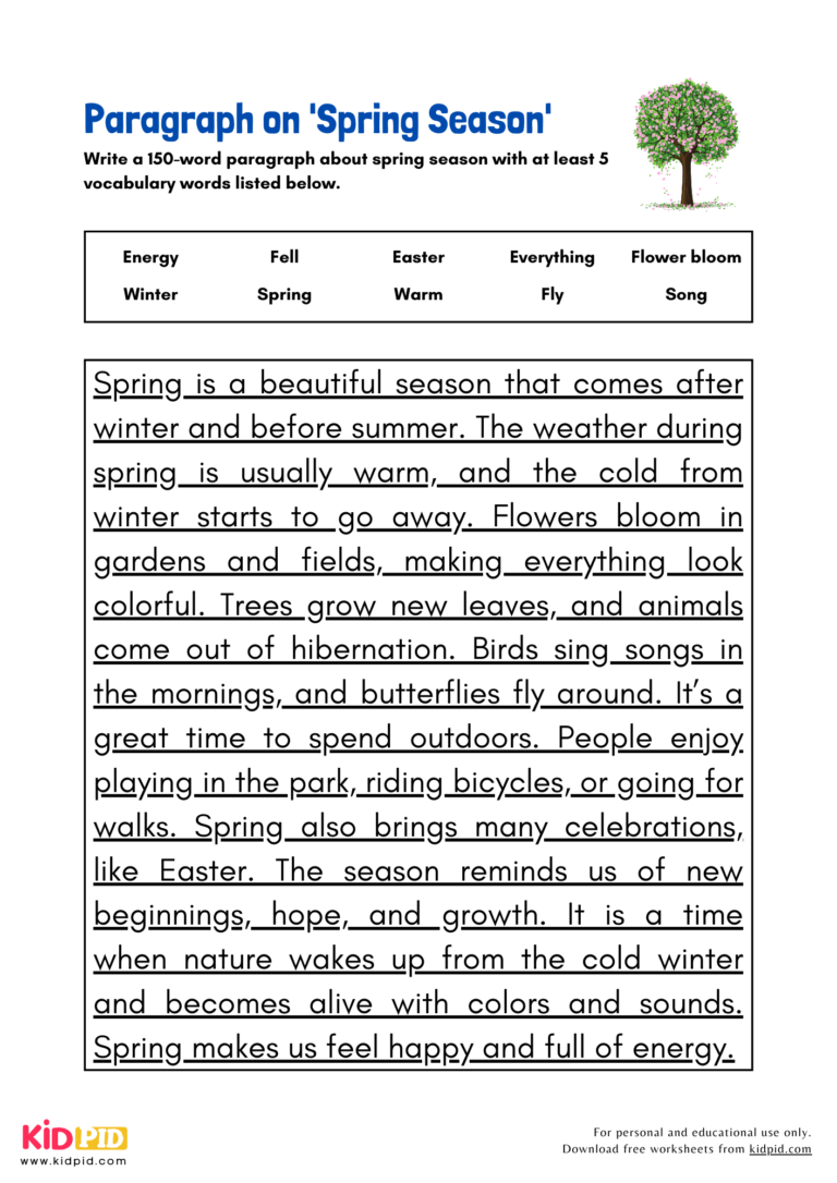 Paragraph on 'Spring Season' - Kidpid