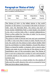 Paragraph on 'Statue of Unity' - Kidpid