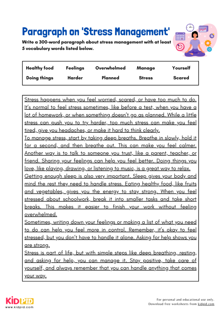 Paragraph on 'Stress Management' - Kidpid