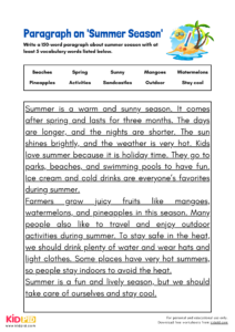 Paragraph on 'Summer Season' - Kidpid