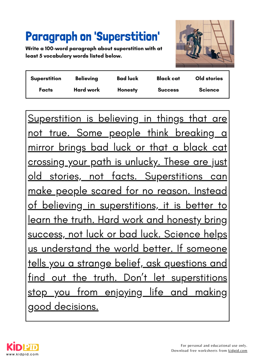 Paragraph on 'Superstition' - Kidpid