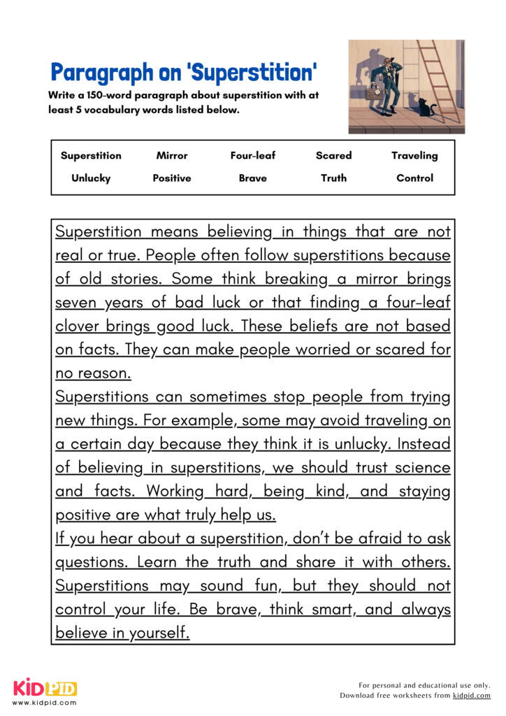 Paragraph on 'Superstition' - Kidpid
