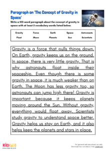 Paragraph on 'The Concept of Gravity in Space' - Kidpid