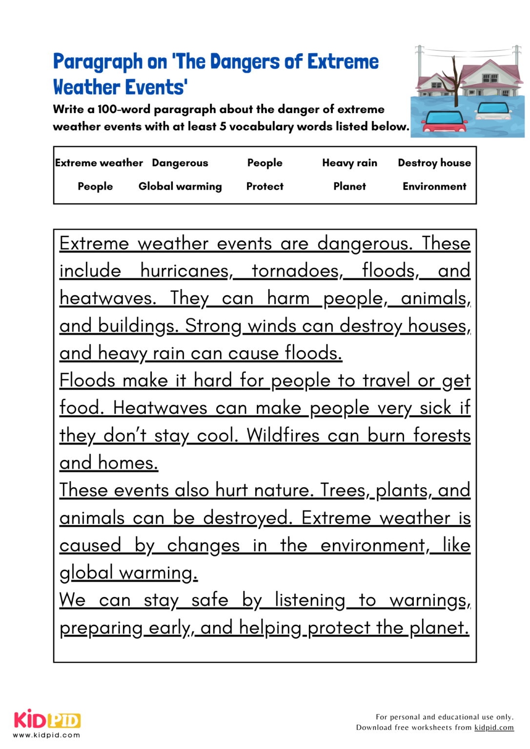 Paragraph on 'The Dangers of Extreme Weather Events' - Kidpid