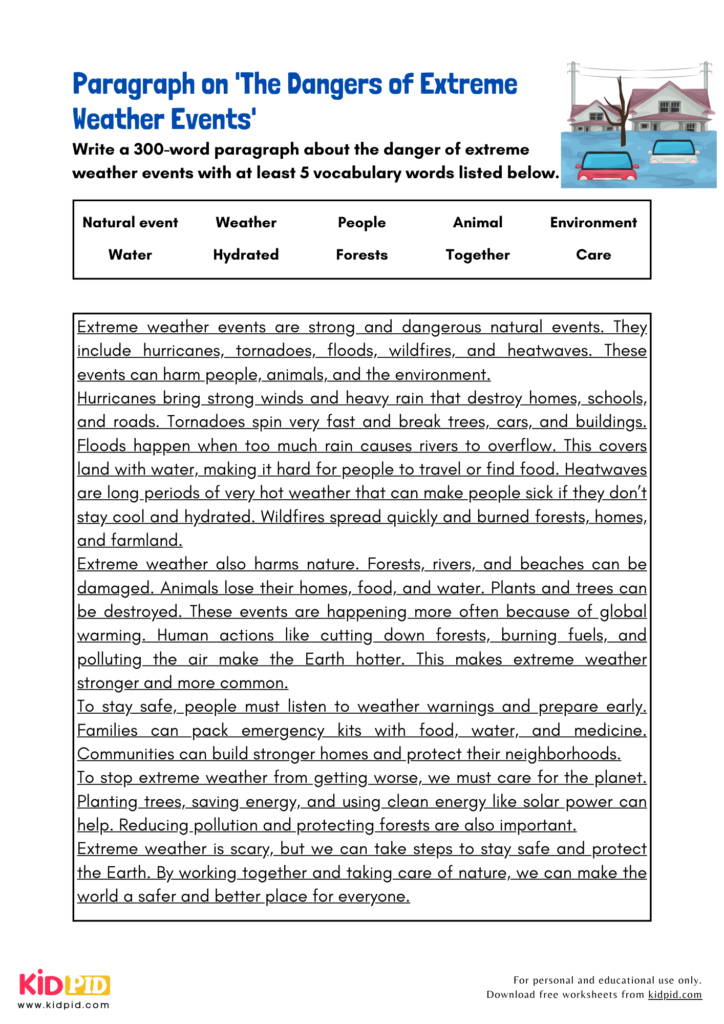 Paragraph on 'The Dangers of Extreme Weather Events' - Kidpid