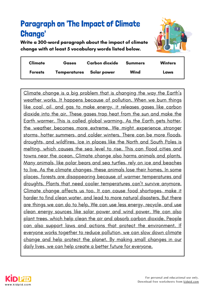 Paragraph on 'The Impact of Climate Change' - Kidpid