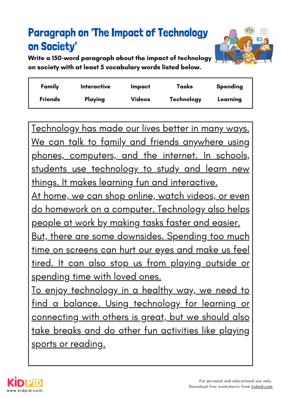 Paragraph on 'The Impact of Technology on Society' - Kidpid
