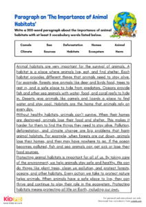 Paragraph on 'The Importance of Animal Habitats' - Kidpid