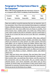 Paragraph on 'The Importance of Bees to Our Ecosystem' - Kidpid