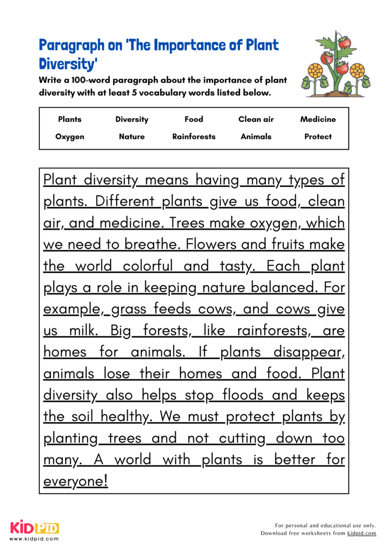 Paragraph on 'The Importance of Plant Diversity' - Kidpid