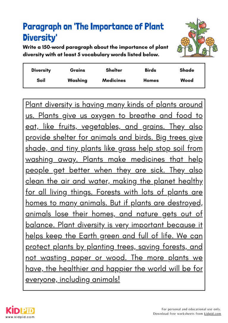 Paragraph on 'The Importance of Plant Diversity' - Kidpid