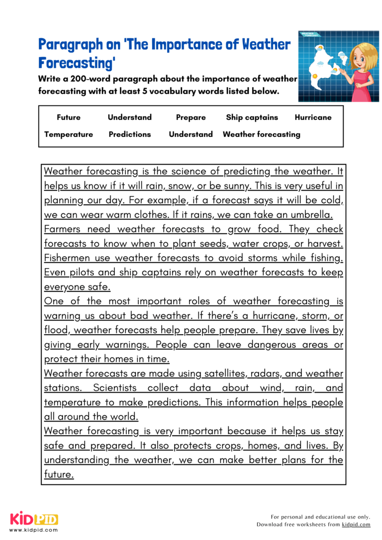 Paragraph on 'The Importance of Weather Forecasting' - Kidpid